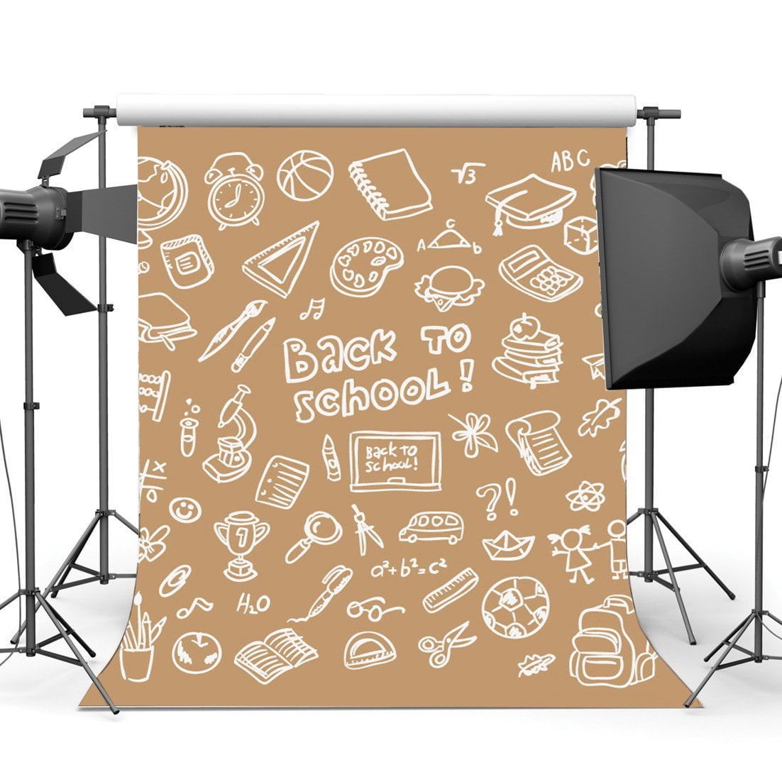 MOHome 5x7ft Photography Backdrop Back to School Hand Painting Books ...