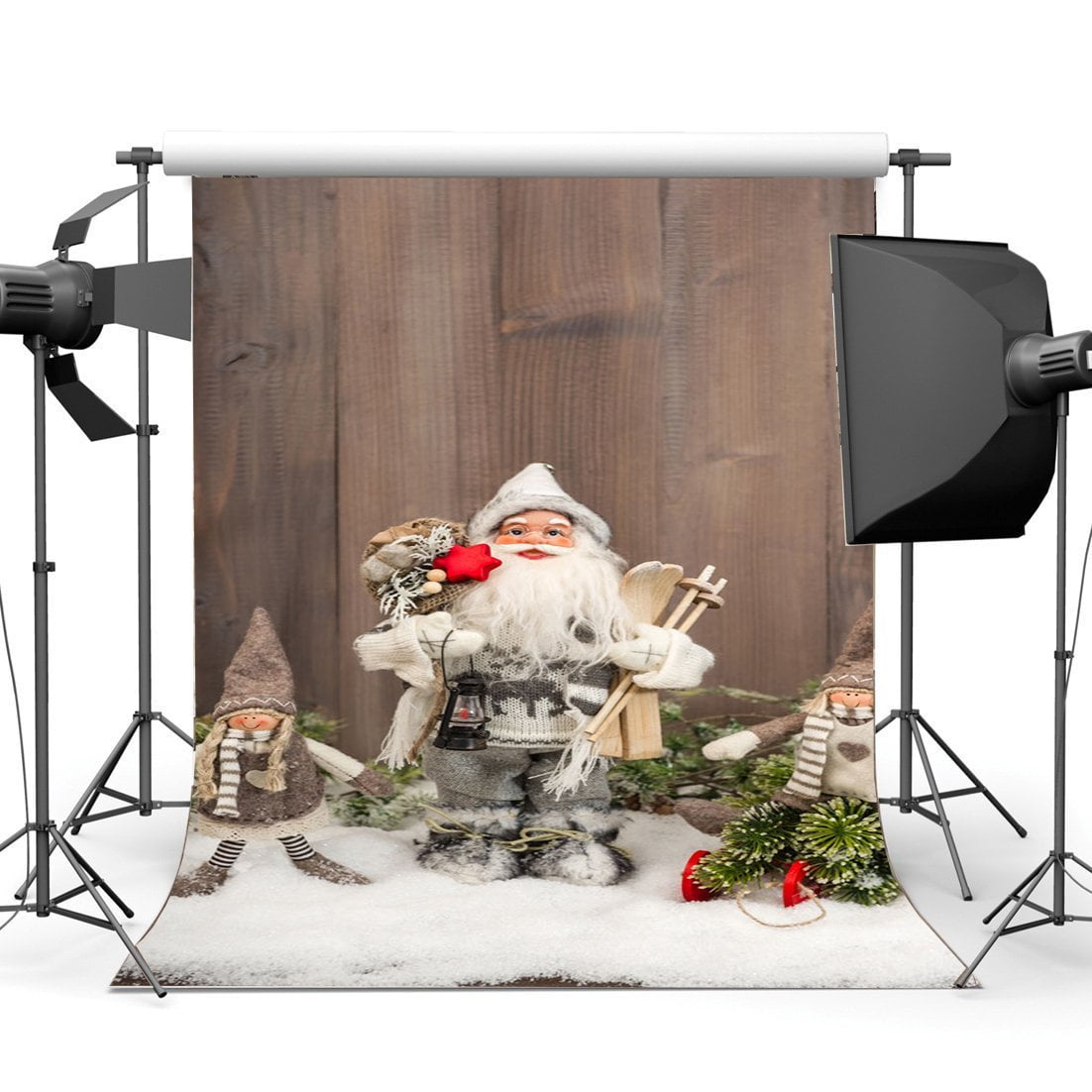 MOHome 5x7ft Photography Backdrop Christmas Santa Claus Vintage Stripes ...