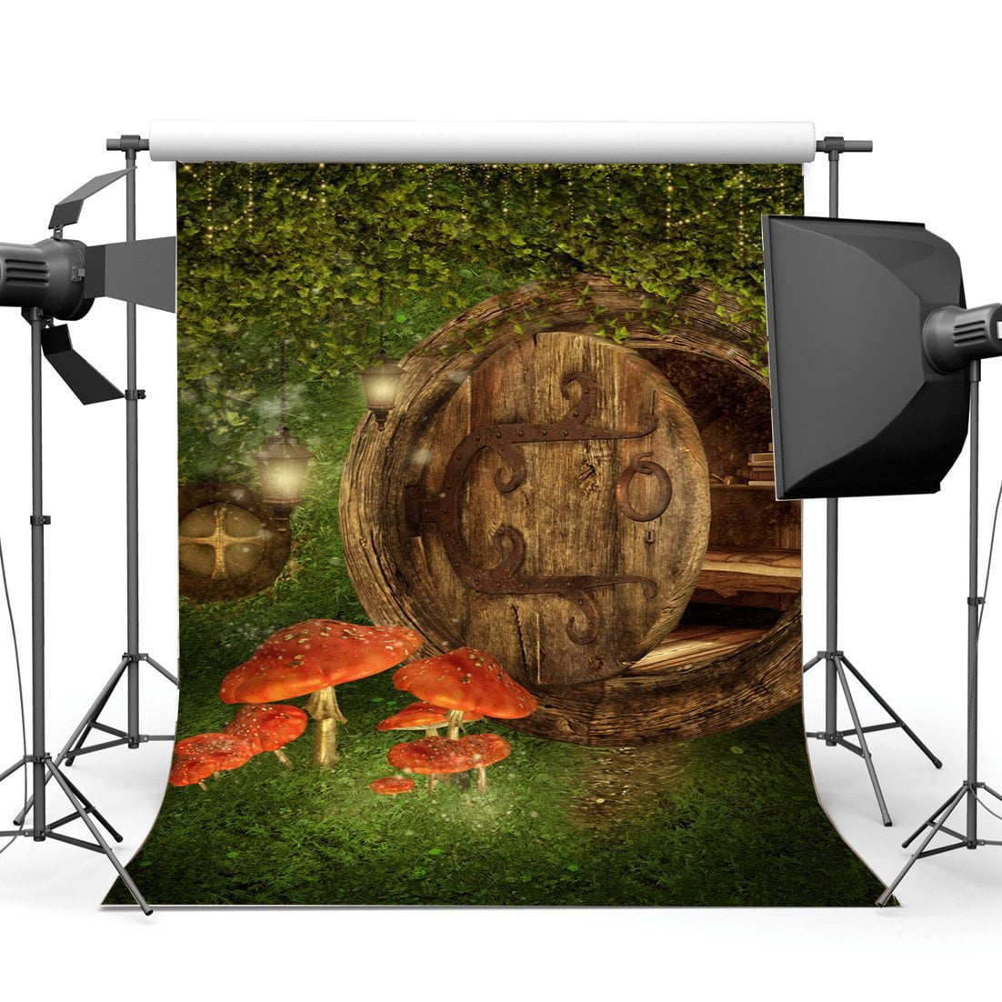 MOHome 5x7ft Photography Backdrop Dreamy Fairy Tale Bokeh Green Vine ...