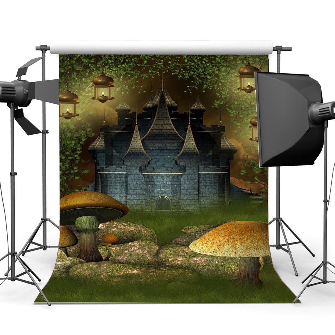 MOHome 5x7ft Photography Backdrop Dreamy Fairy Tale Castle Green Vine ...