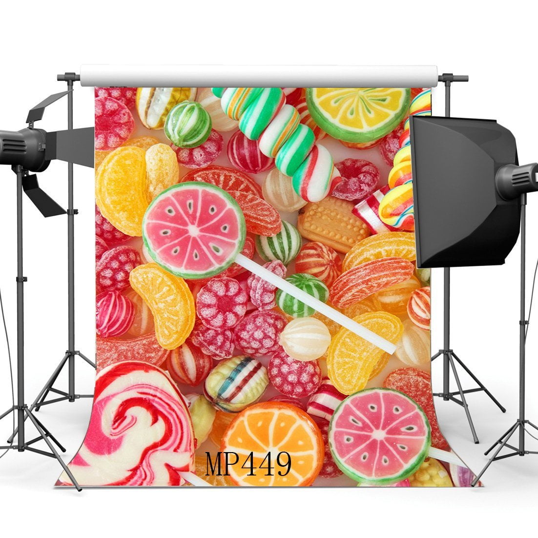 Mohome 5x7ft Photography Backdrop Happy Birthday Candy Lollipops Land