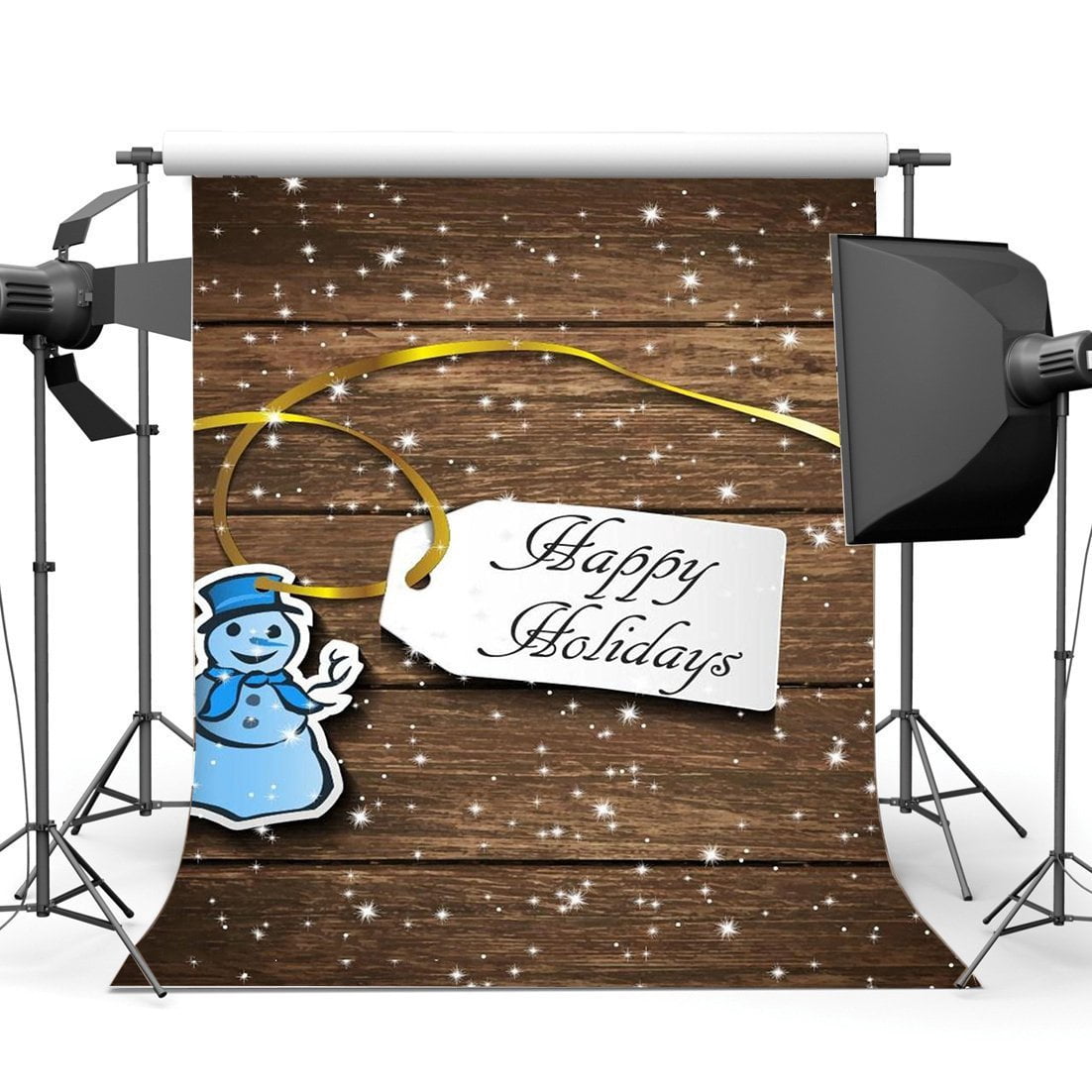 MOHome 5x7ft Photography Backdrop Merry Christmas Happy Holiday Snowman ...