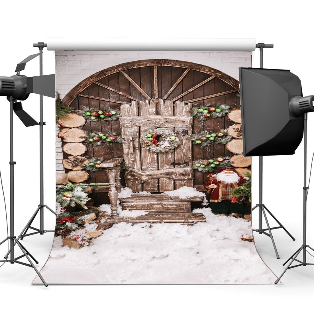 MOHome 5x7ft Photography Backdrop Merry Christmas Tree Santa Claus ...