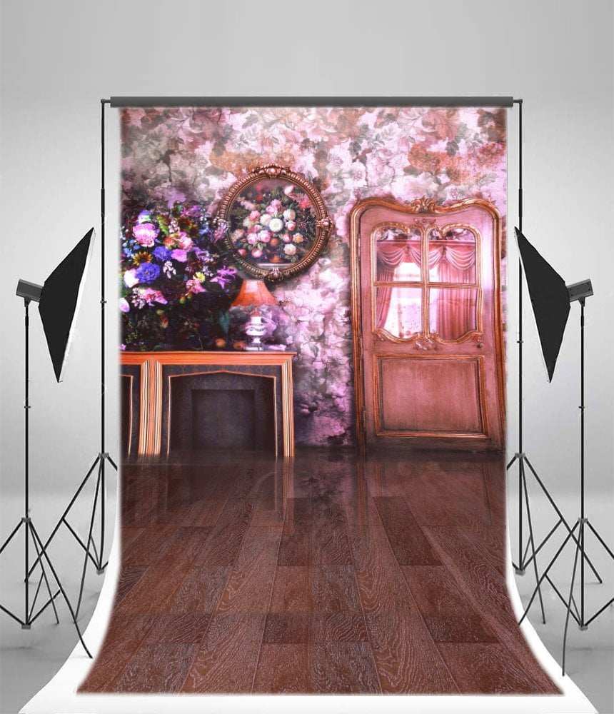 MOHome 5x7ft Photography Backdrop Retro Interior Design Flowers ...