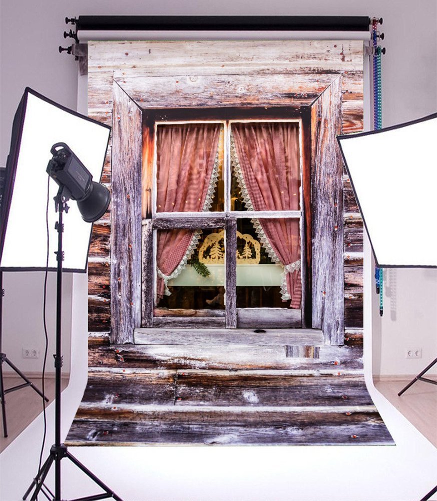 MOHome 5x7ft Photography Backdrop Shabby Chic Retro Wooden Window ...