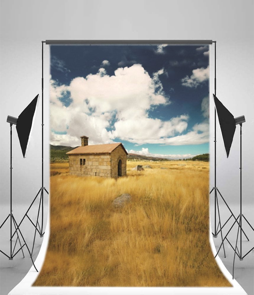 MOHome 5x7ft Photography Backdrop Wilderness Cabib Brick Wall Valley ...
