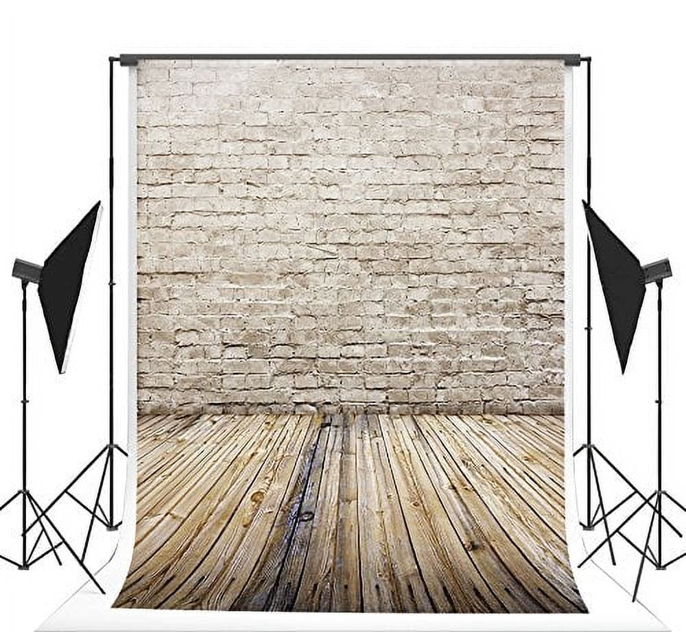 MOHome 5x7ft Photography Backdrops Gray Brick Walls Wood Floor Photo ...