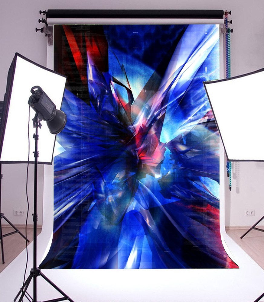 MOHome 5x7ft Photography Background Red and Blue Staggered Fashion Line ...