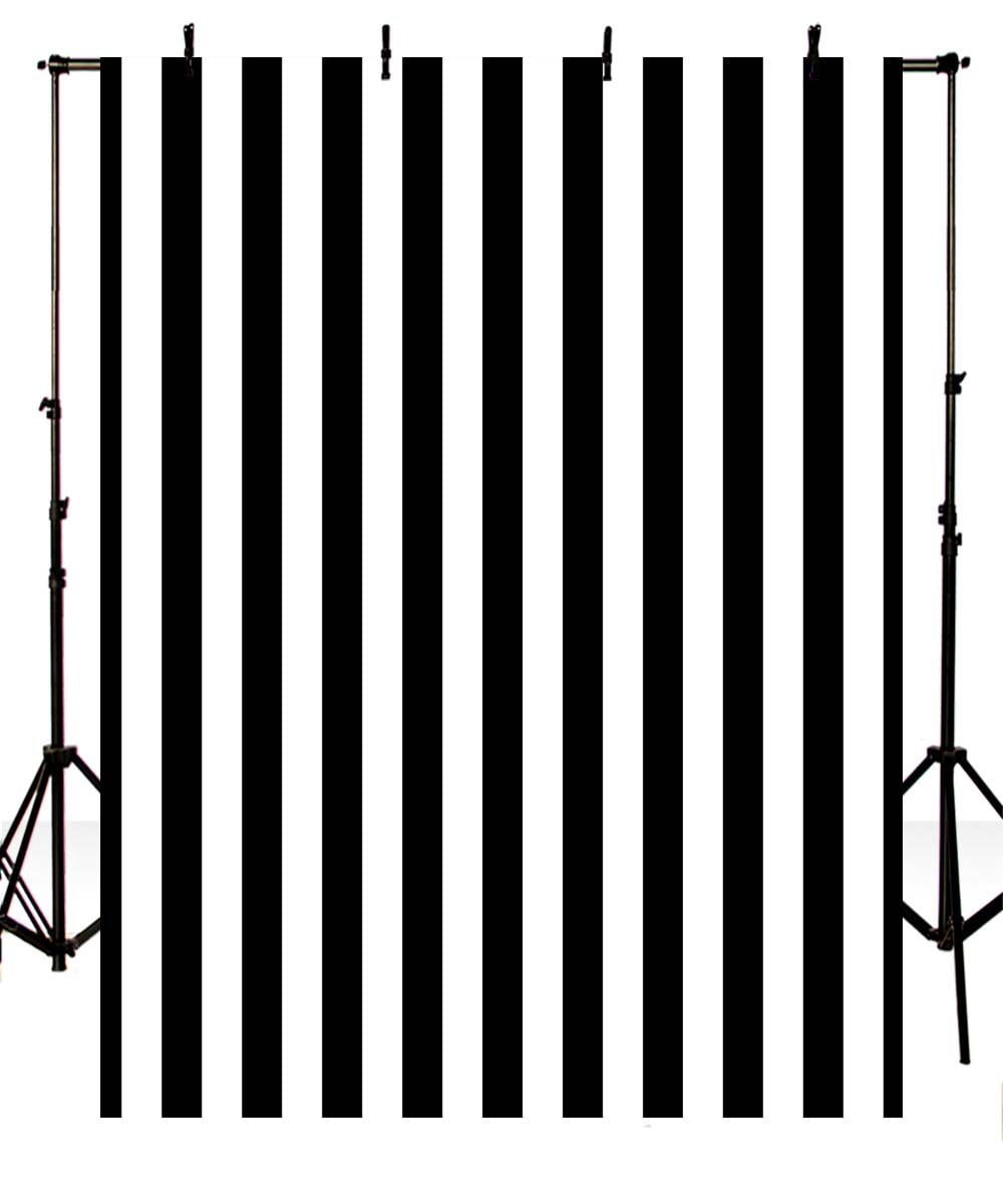 MOHome 5x7ft Photography Backgrounds Black and White Stripes Backdrop ...