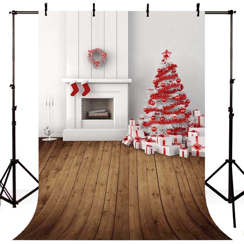 MOHome 5x7ft Photography Backgrounds Christmas Wood Floor Photo ...
