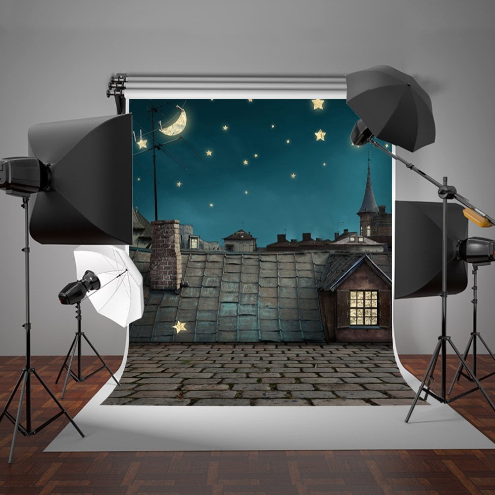 MOHome 5x7ft Photography Studio Backdrop Night Sky Moon Scenic ...