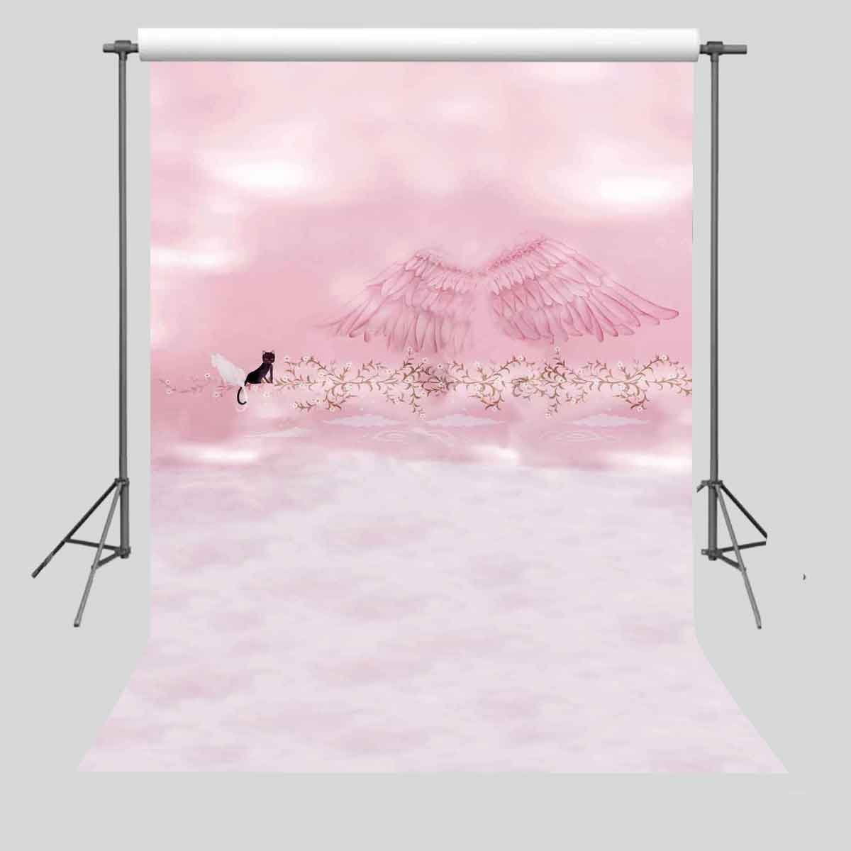 MOHome 5x7ft Pink Wing Photography Backdrop Photo Props Wall Decoration ...
