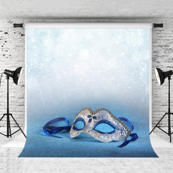 MOHome 5x7ft Porm Party Photography Backdrop Blue Glitter White Spots ...