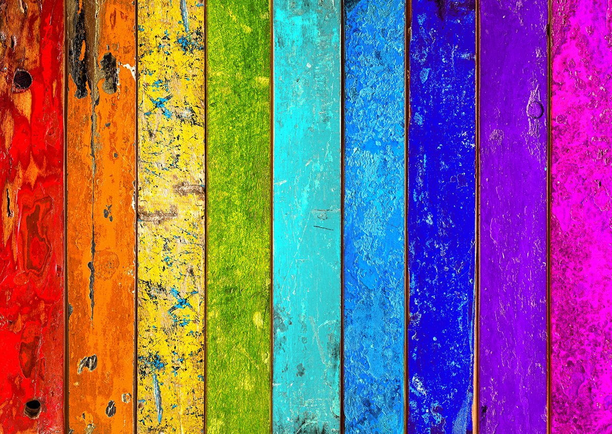 MOHome 5x7ft Rainbow Wood Backgrounds for Pictures Wood Birthday Party ...