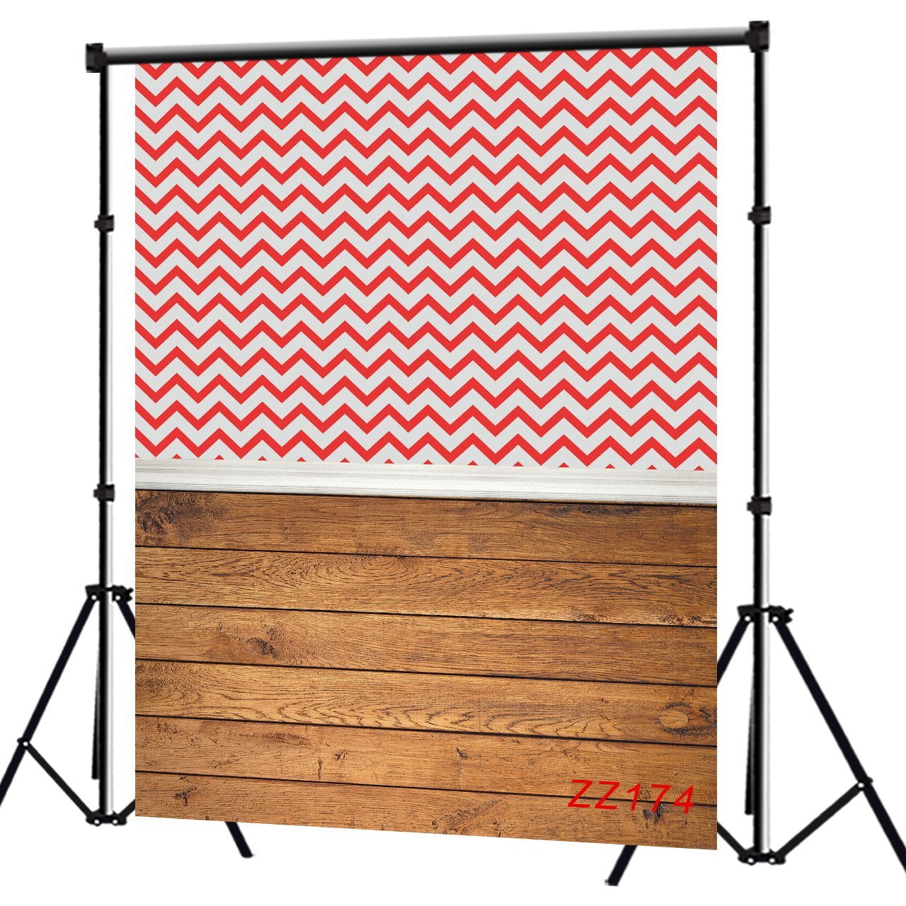 MOHome 5x7ft Red Wave Wooden Floor Photo Backdrops Photography Backdrop ...