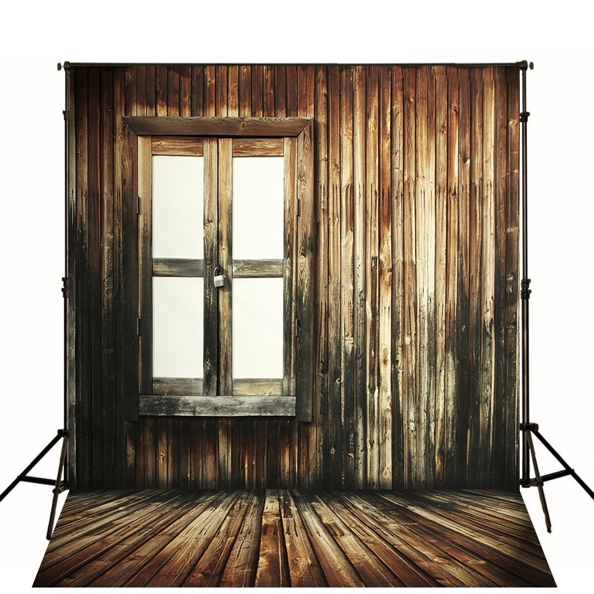 MOHome 5x7ft Retro Dark Wood Floor and Wall Indoor Backdrops for ...