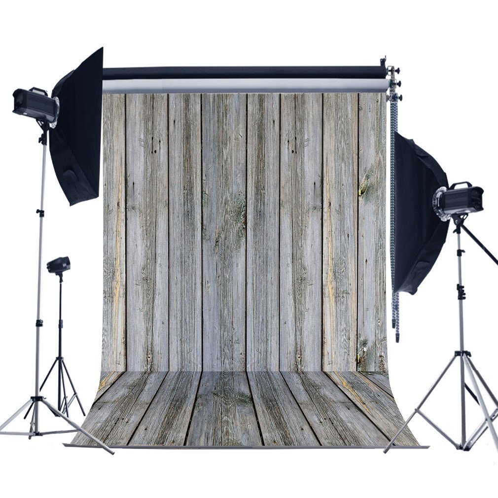 MOHome 5x7ft Rustic Wood Texture Panel Photography Backdrop Gray Wood ...