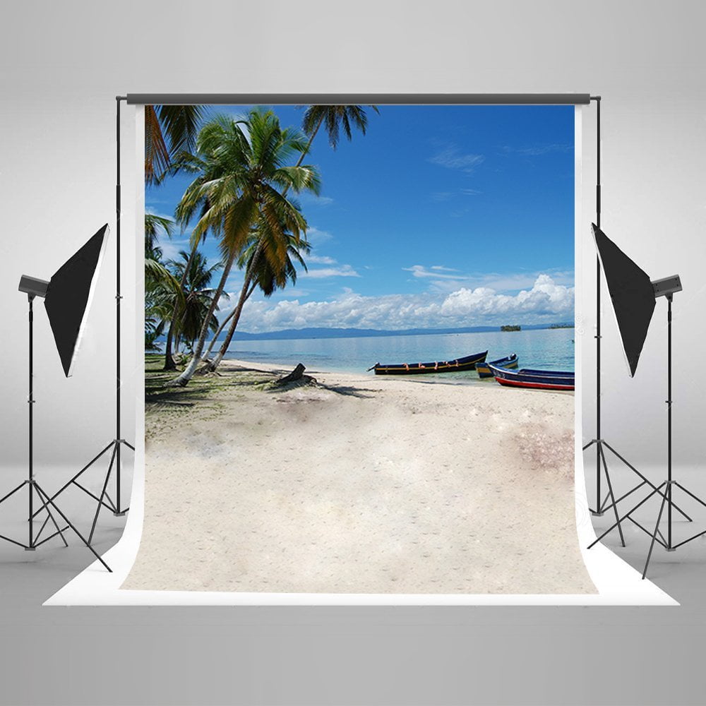MOHome 5x7ft Seaside Beach Photography Backdrops Coconut Trees Photo ...
