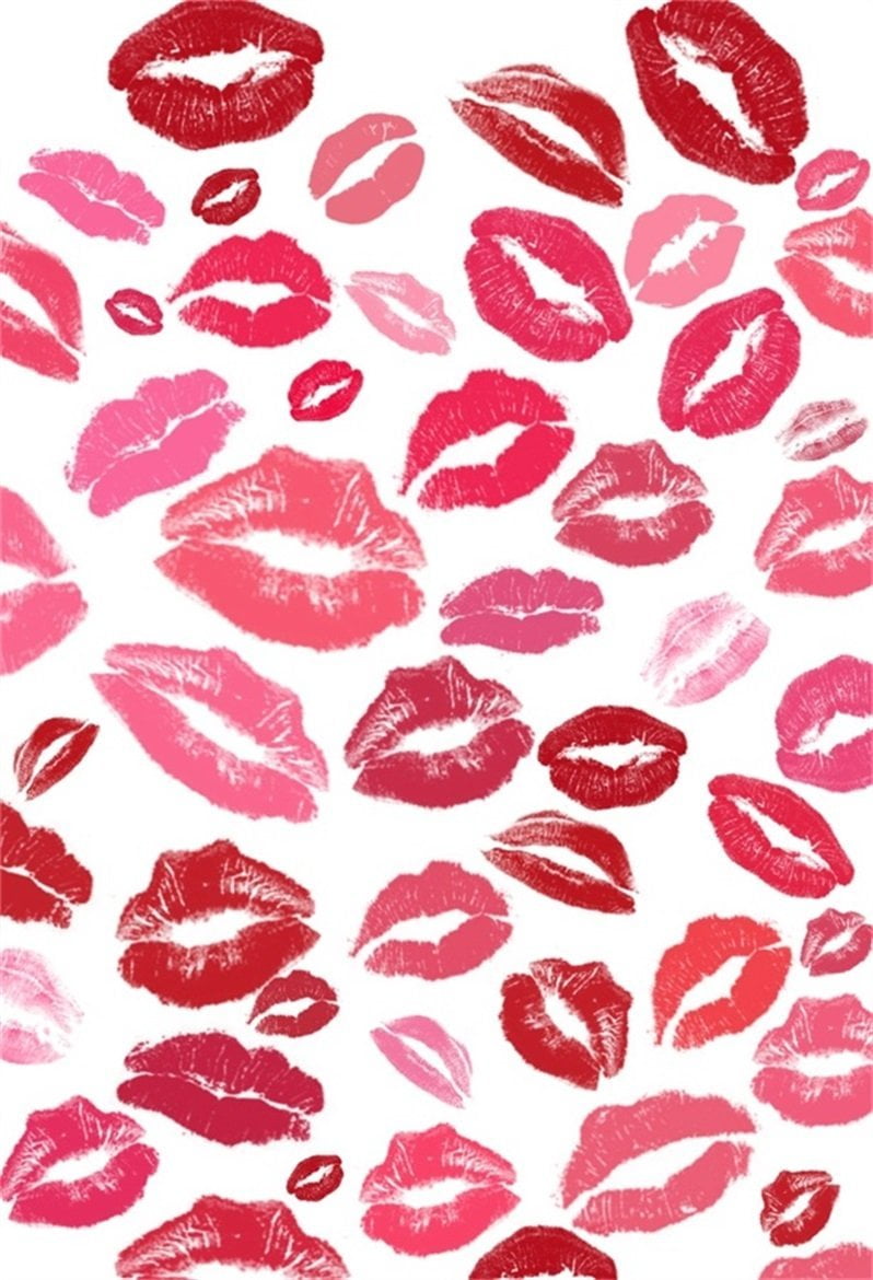 MOHome 5x7ft Sexy Red Lip Print Backdrop Sexy Hickey Photography Background Lipstick Mark Girl ...