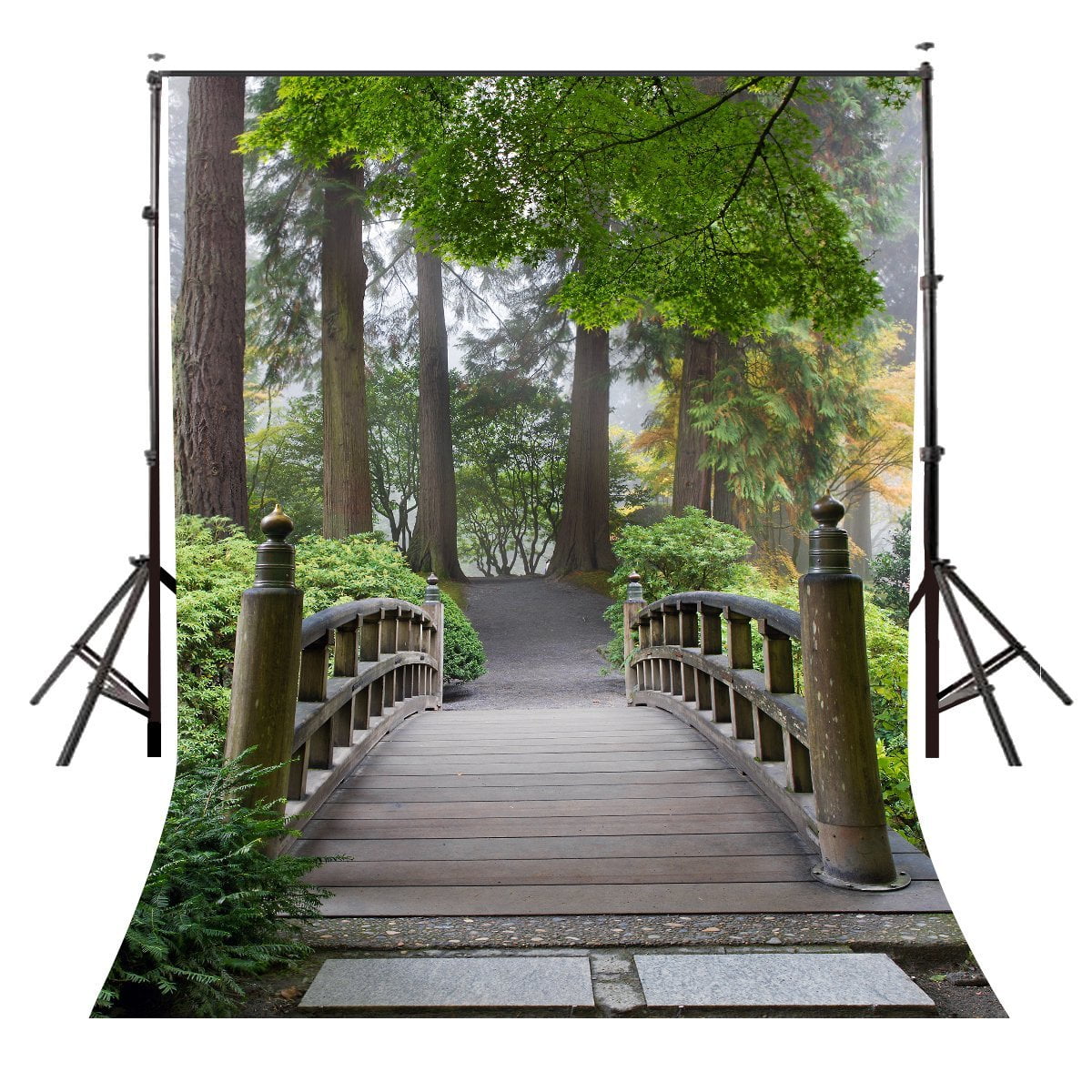 MOHome 5x7ft Small Wooden Bridge Photo Backdrops Park Scenery ...
