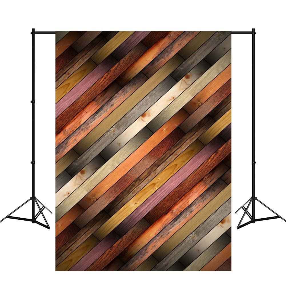 MOHome 5x7ft Stitching Wood Photography Backdrops Colorful Wood ...