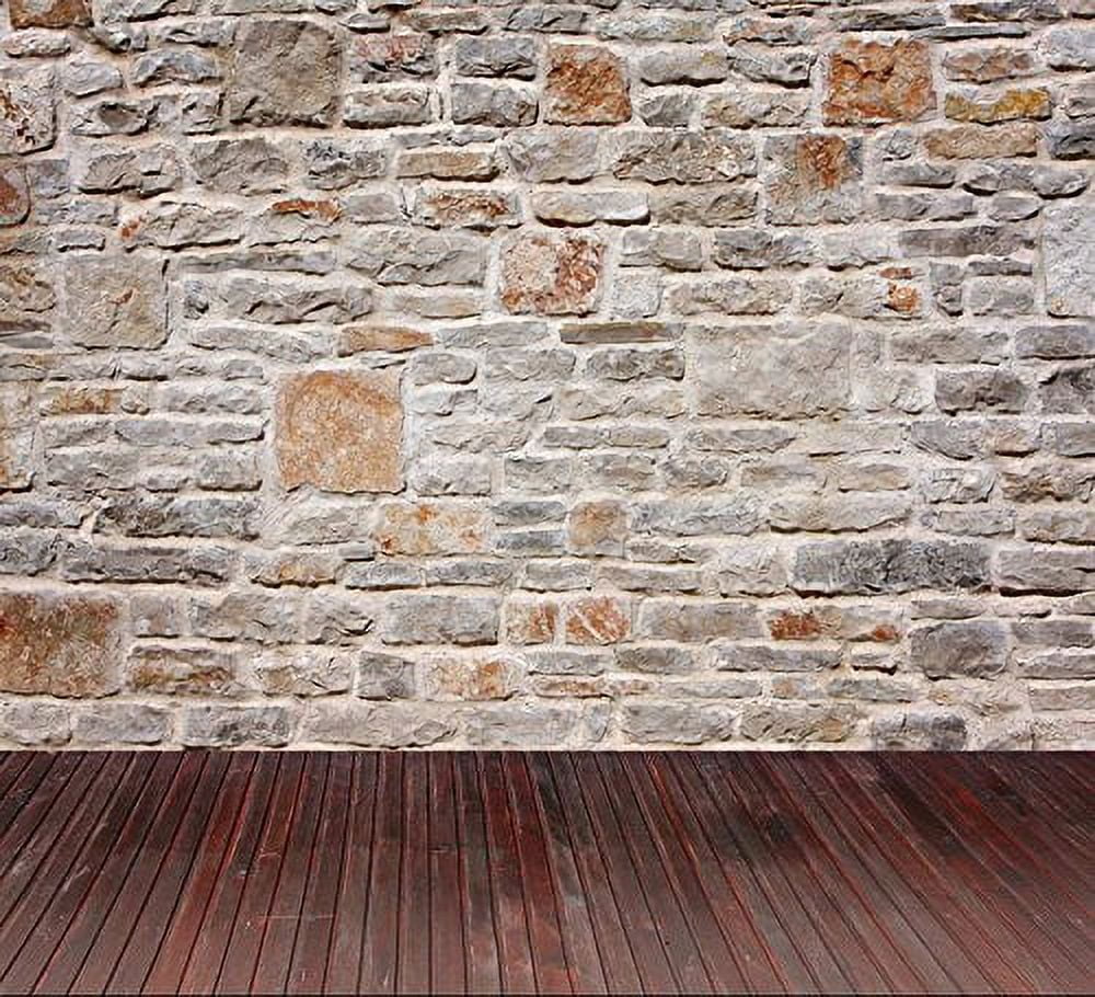 MOHome 5x7ft Stone Wall Wood Floor Photography Studio Backdrop Prop ...