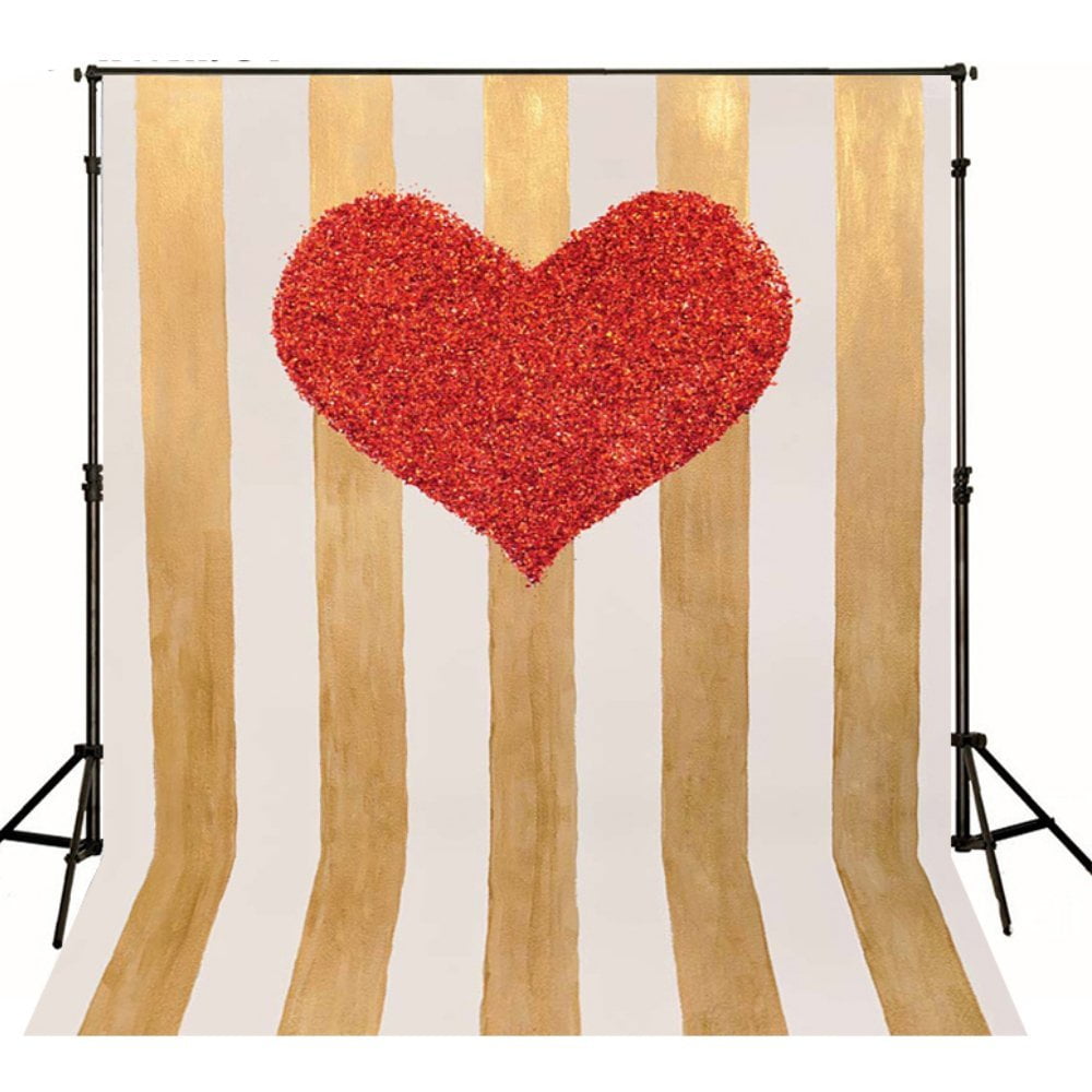 MOHome 5x7ft Strips Backdrops Photography Photo Backgrounds Red Heart ...