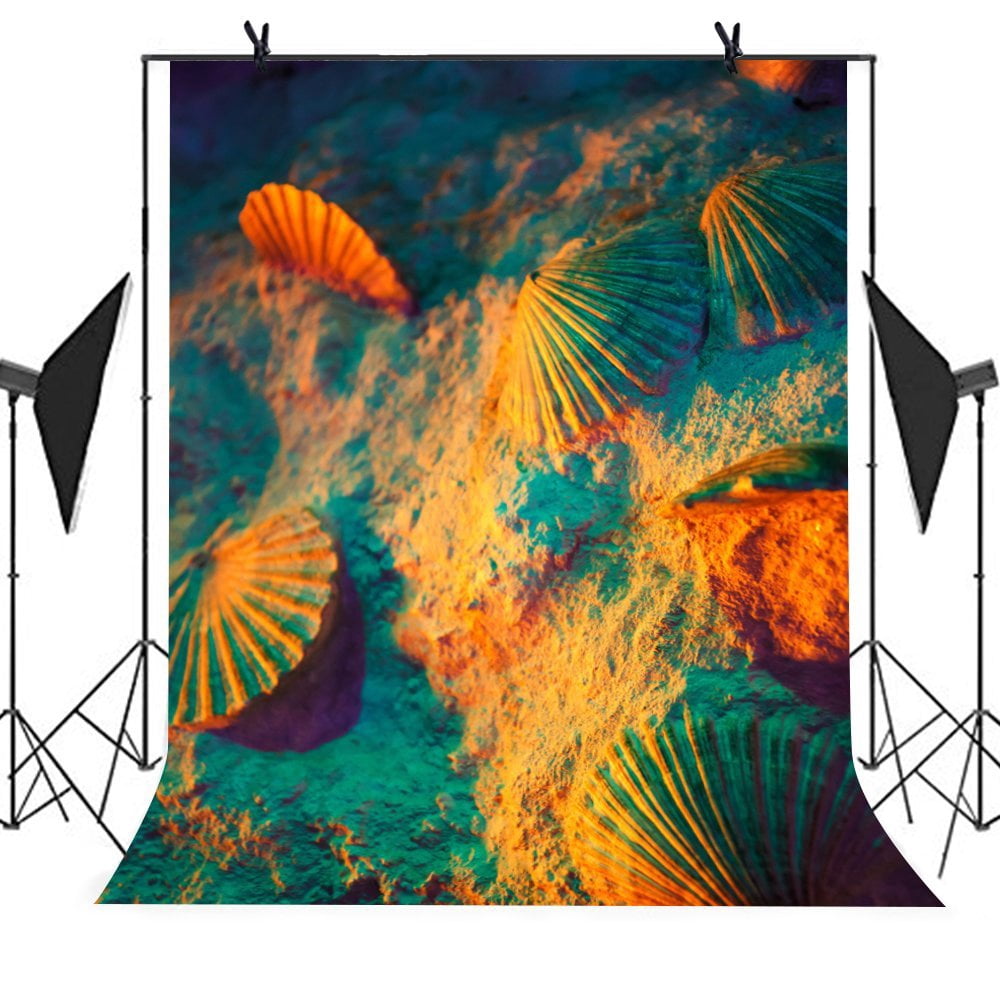 MOHome 5x7ft Sunny Beach Backdrop Eyes Shine Seashell Pictures Studio ...