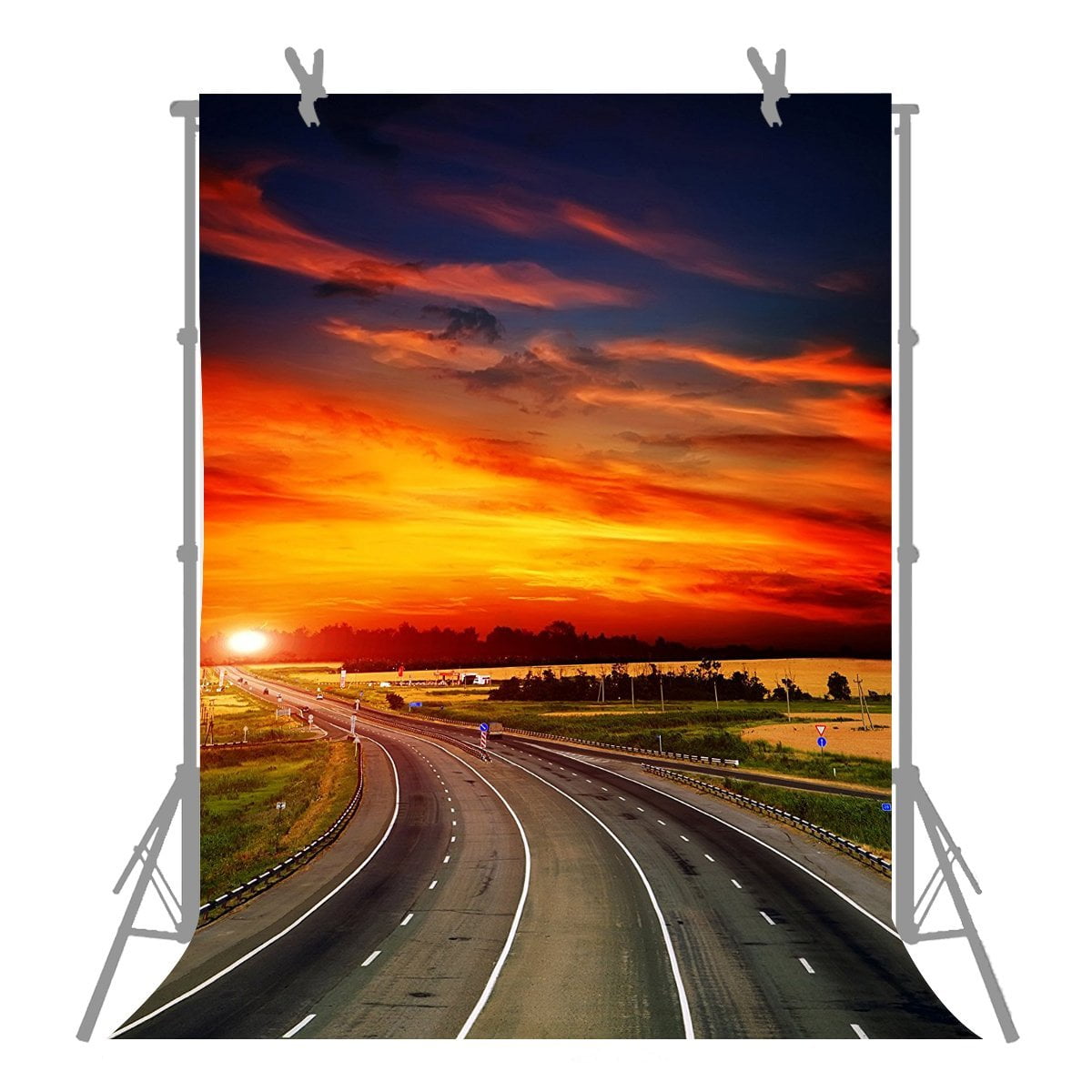 MOHome 5x7ft Sunset Clouds Highway Photography Backdrop Photo Studio ...