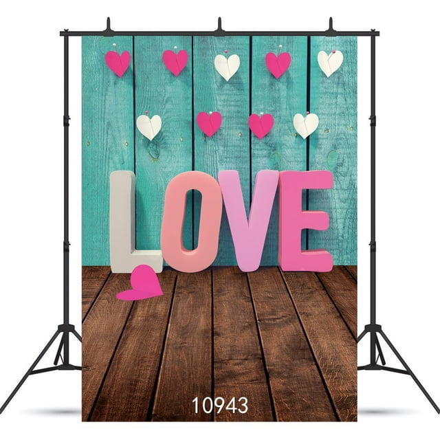 MOHome 5x7ft Valentine's Day Backgrounds Wood Wall Photography ...