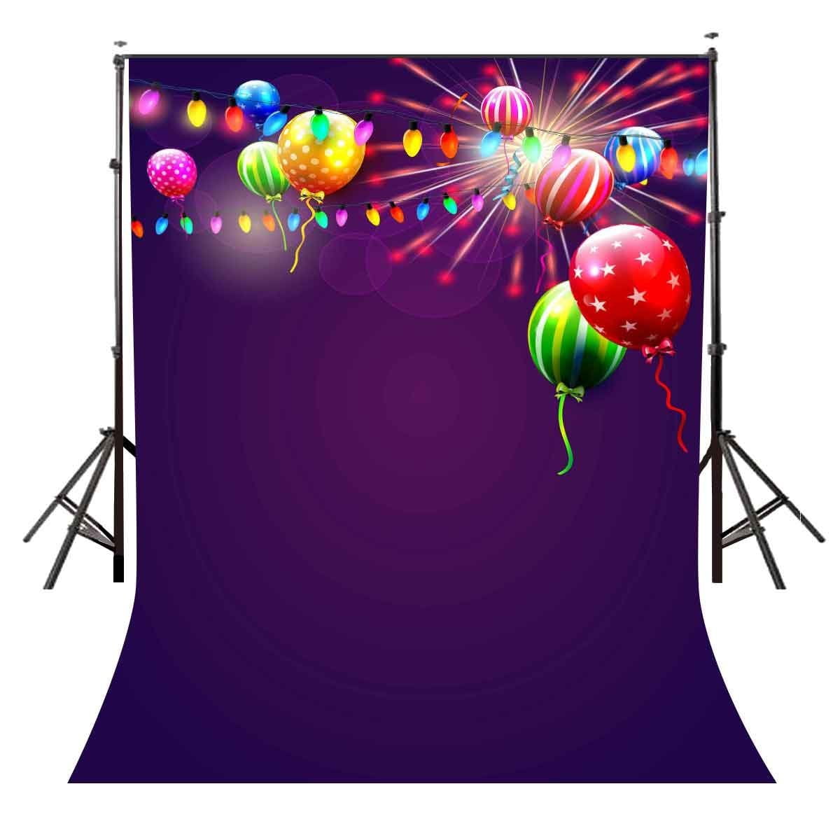 Mohome 5x7ft Violet Halo Backdrop Colorful Flying Balloons Colorful