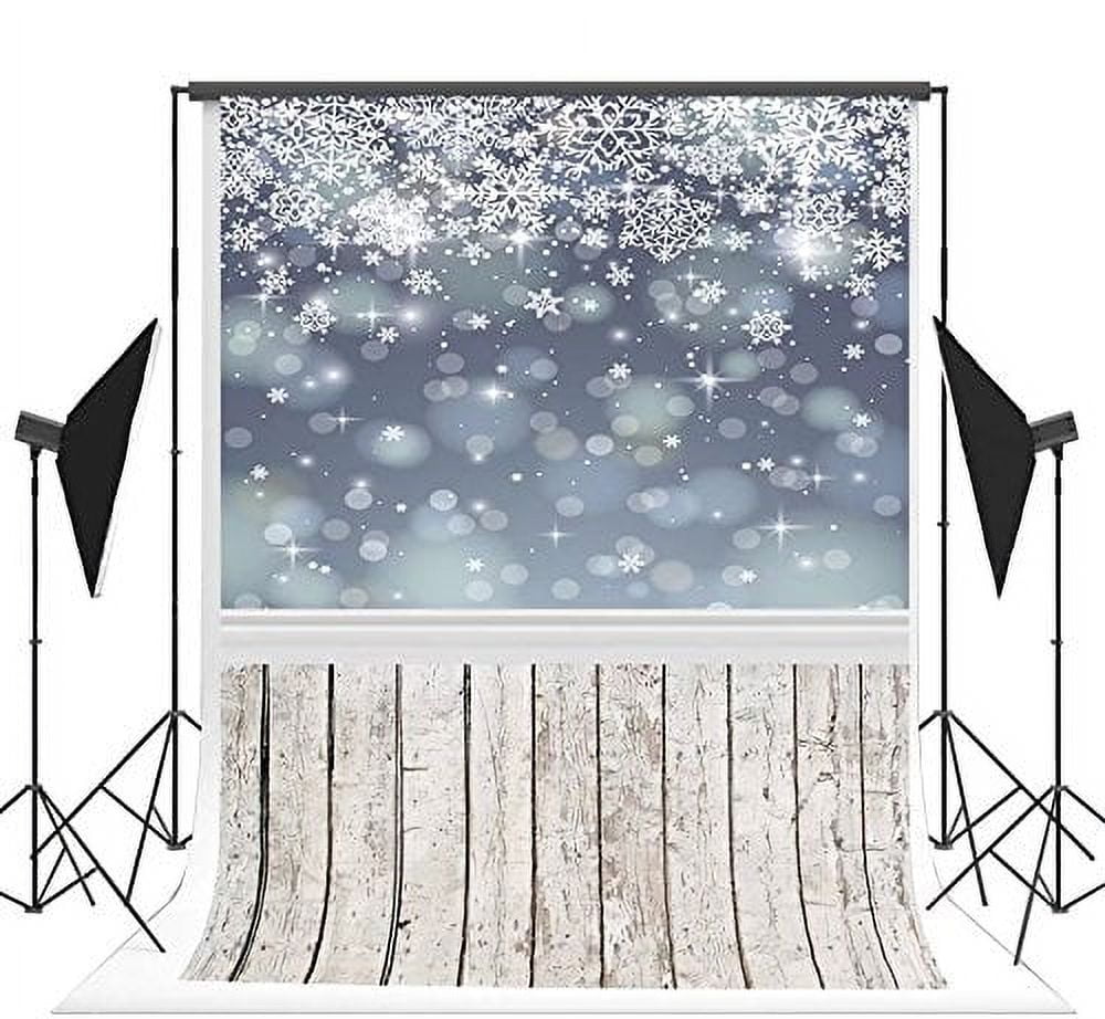 MOHome 5x7ft White Snowflake Photography Backdrops Christmas Wood Floor ...