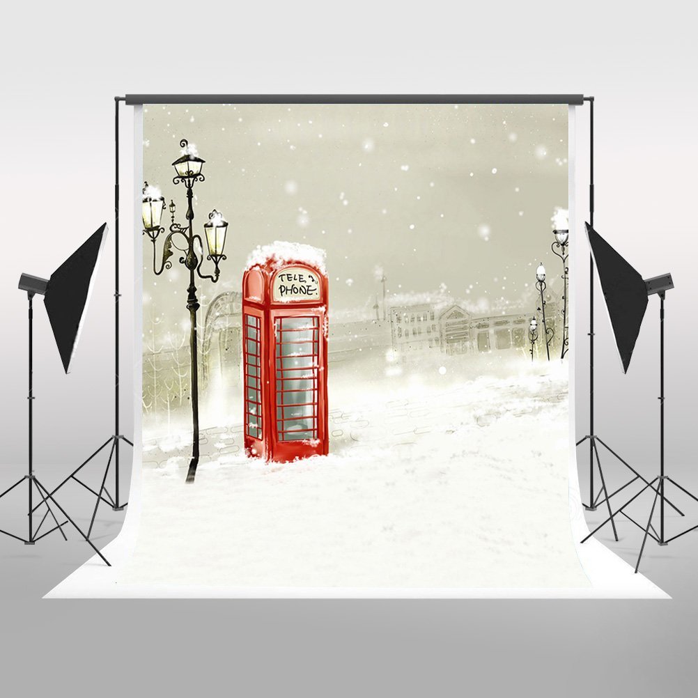 MOHome 5x7ft Winter Snow Photo Backdrop White Snowflake Frozen ...