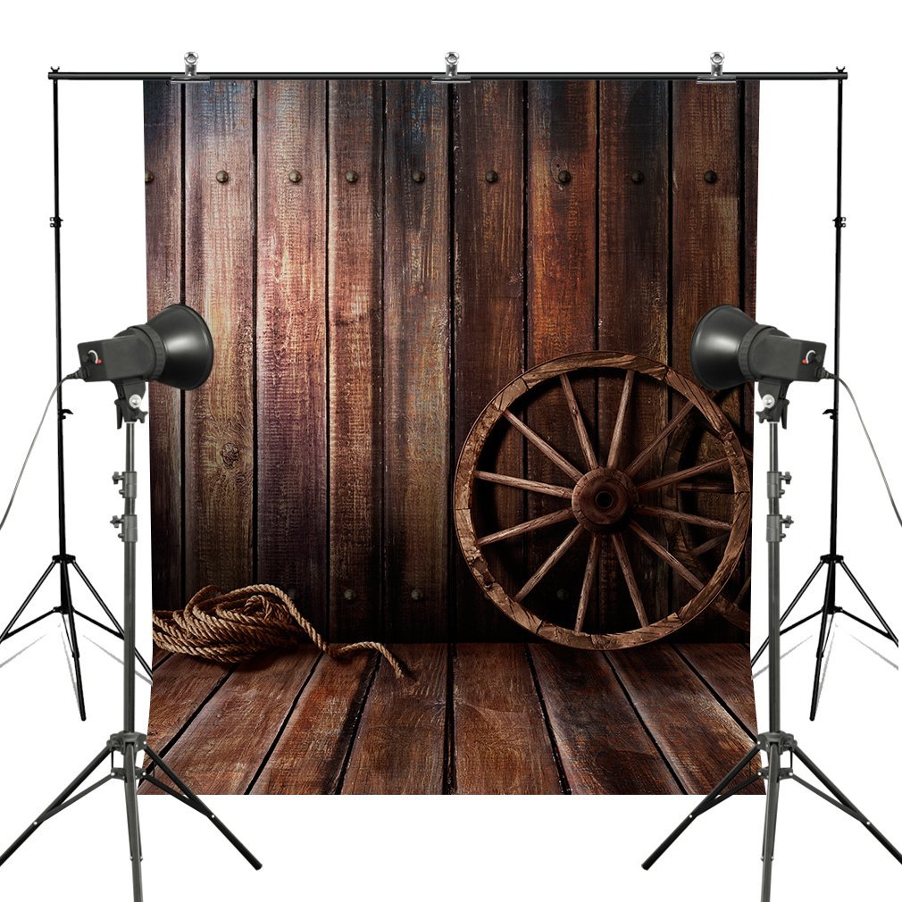 MOHome 5x7ft Wood Wheel Brown Wooden Floor Background Vintage ...