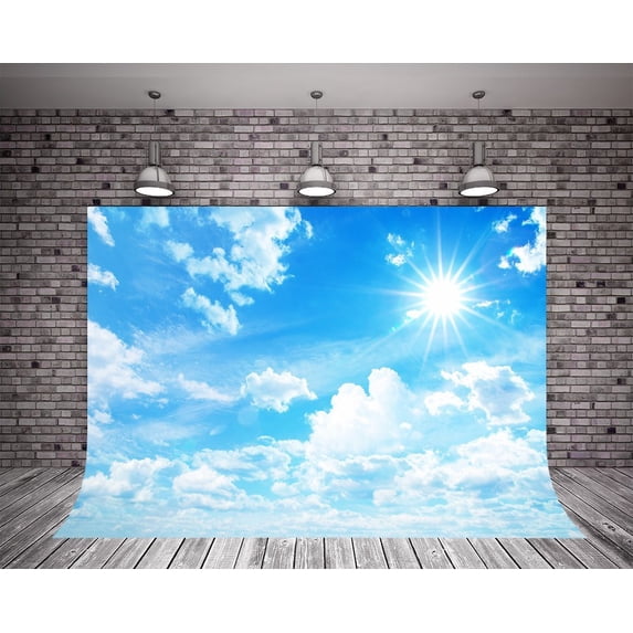 MOHome 7X5ft Blue Sky Backdrop White Clouds Theme Photography ...