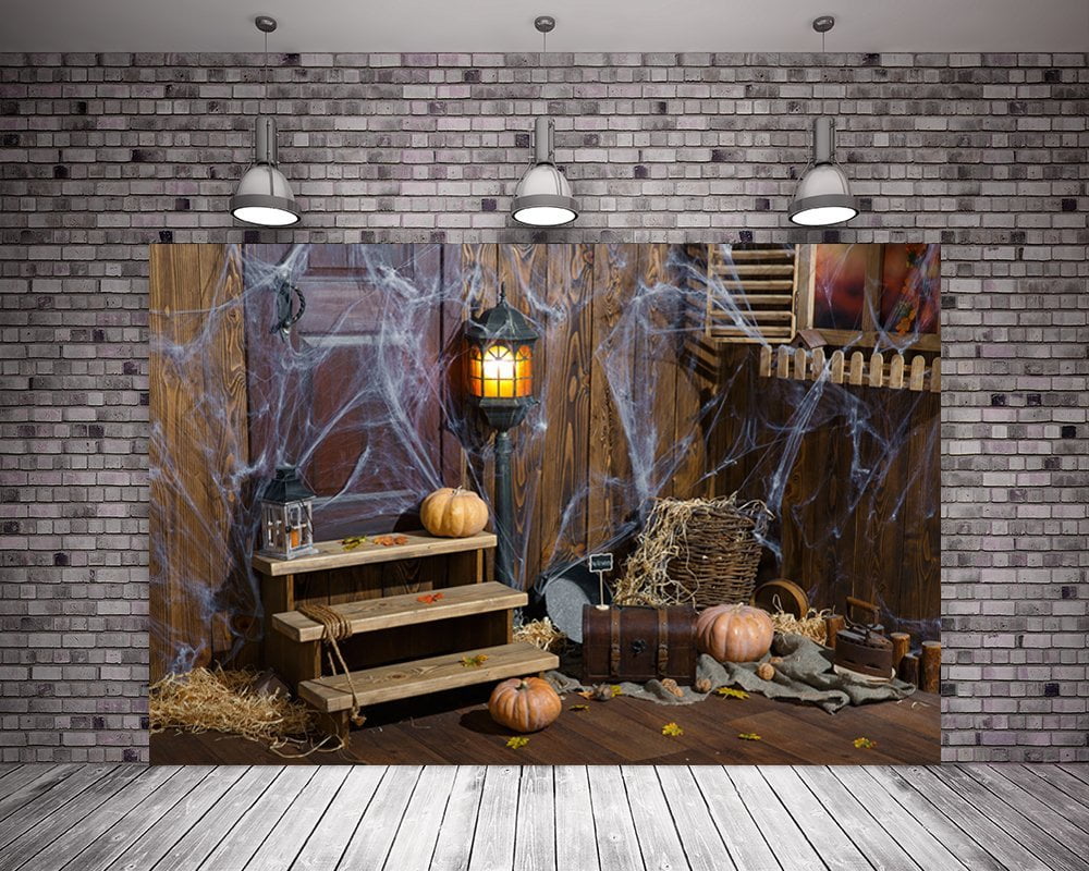 MOHome 7X5ft Halloween Backdrop Wood House Photo Booth Props Background ...