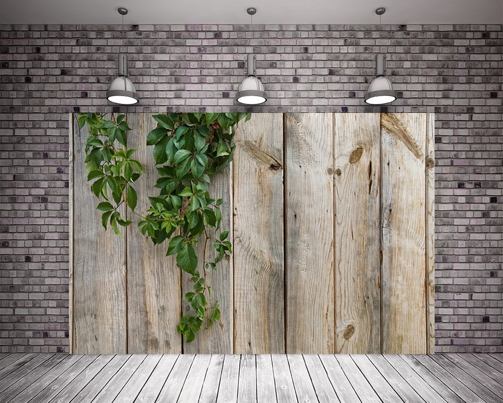 MOHome 7X5ft Photography Background Backdrop Green Leaves Grey Wall ...