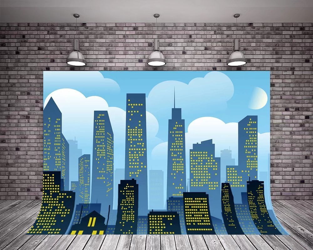 MOHome 7X5ft Super City Photography Party Backdrop Theme Building Photo ...