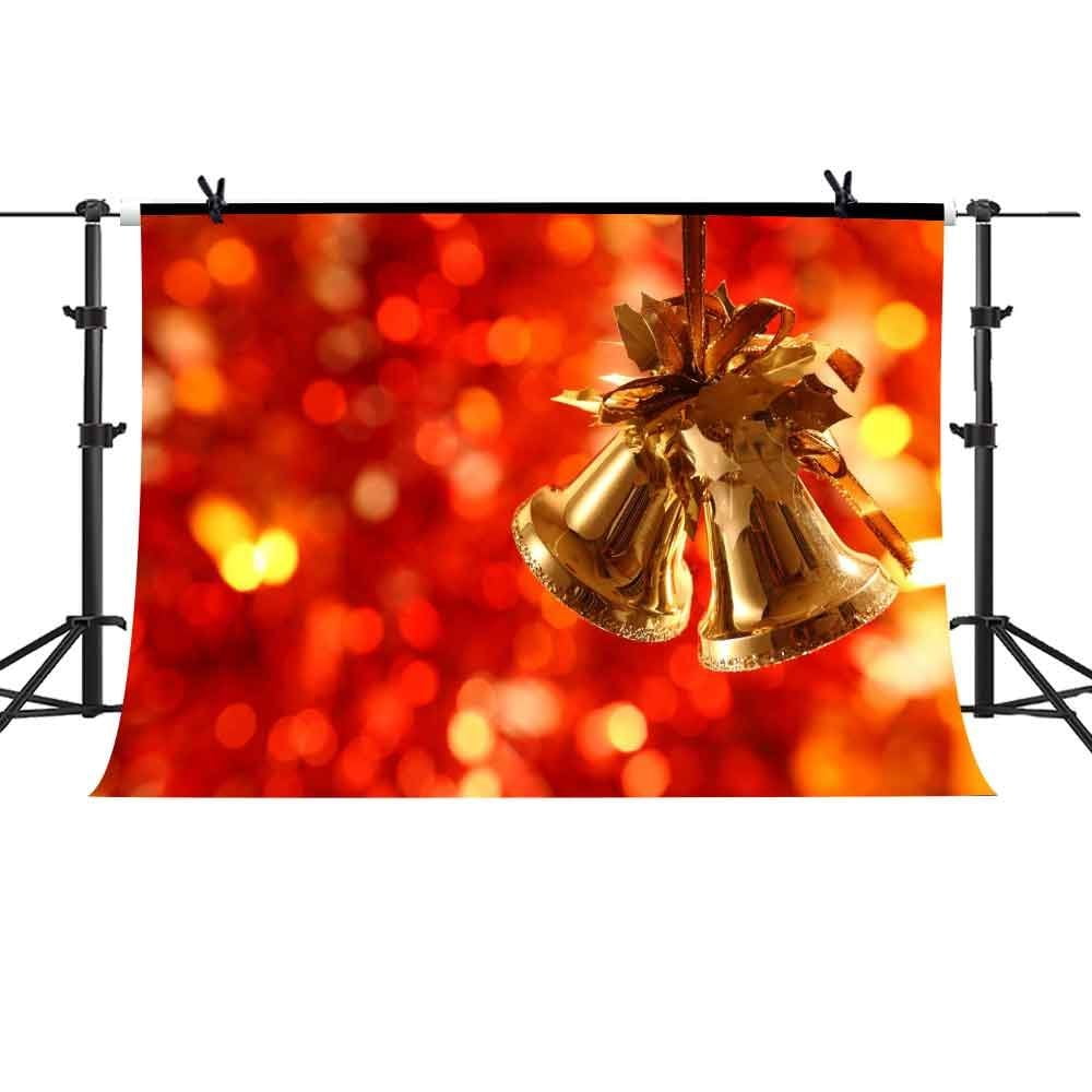 MOHome 7x5Ft Christmas Jingle Bell Backdrop Xmas Decoration Red Shiny ...