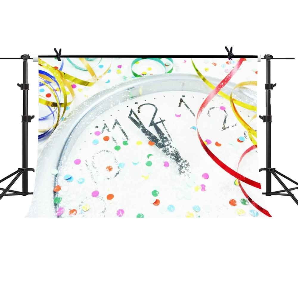 MOHome 7x5Ft Clock Backdrop Horologe Celebrate New Year Party White ...