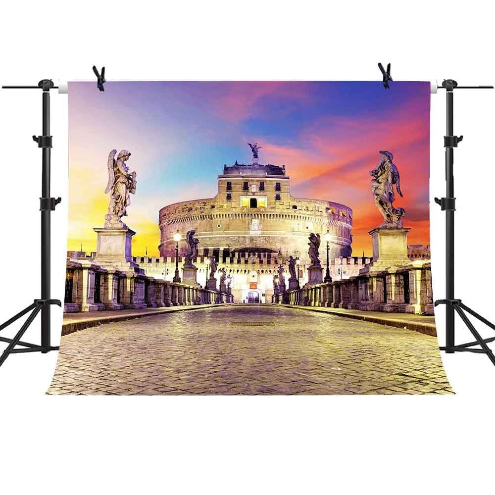 MOHome 7x5Ft St. Angel Fort Backdrop Angel Statue Church Night ...