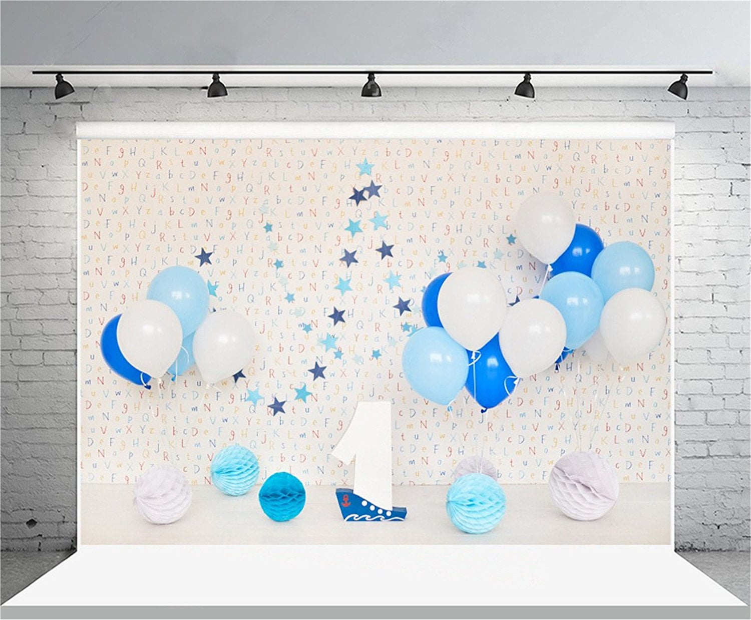 MOHome 7x5ft 1st Birthday Backdrop Balloon Star Decoration Photography ...