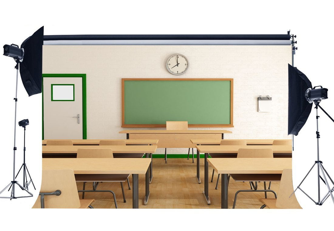 MOHome 7x5ft Back to School Backdrop Classroom Blackboard Clock Desk ...