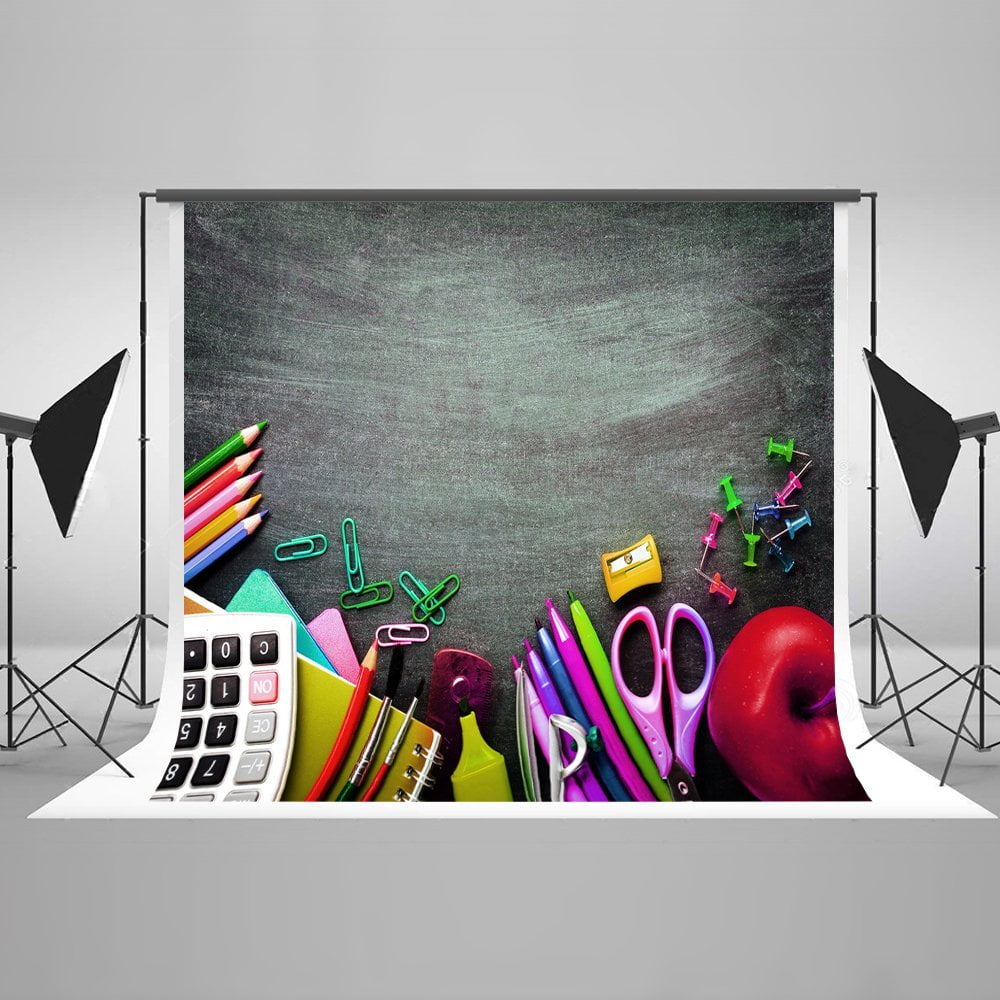 MOHome 7x5ft Back to School Photography Background Stationery Red Apple ...