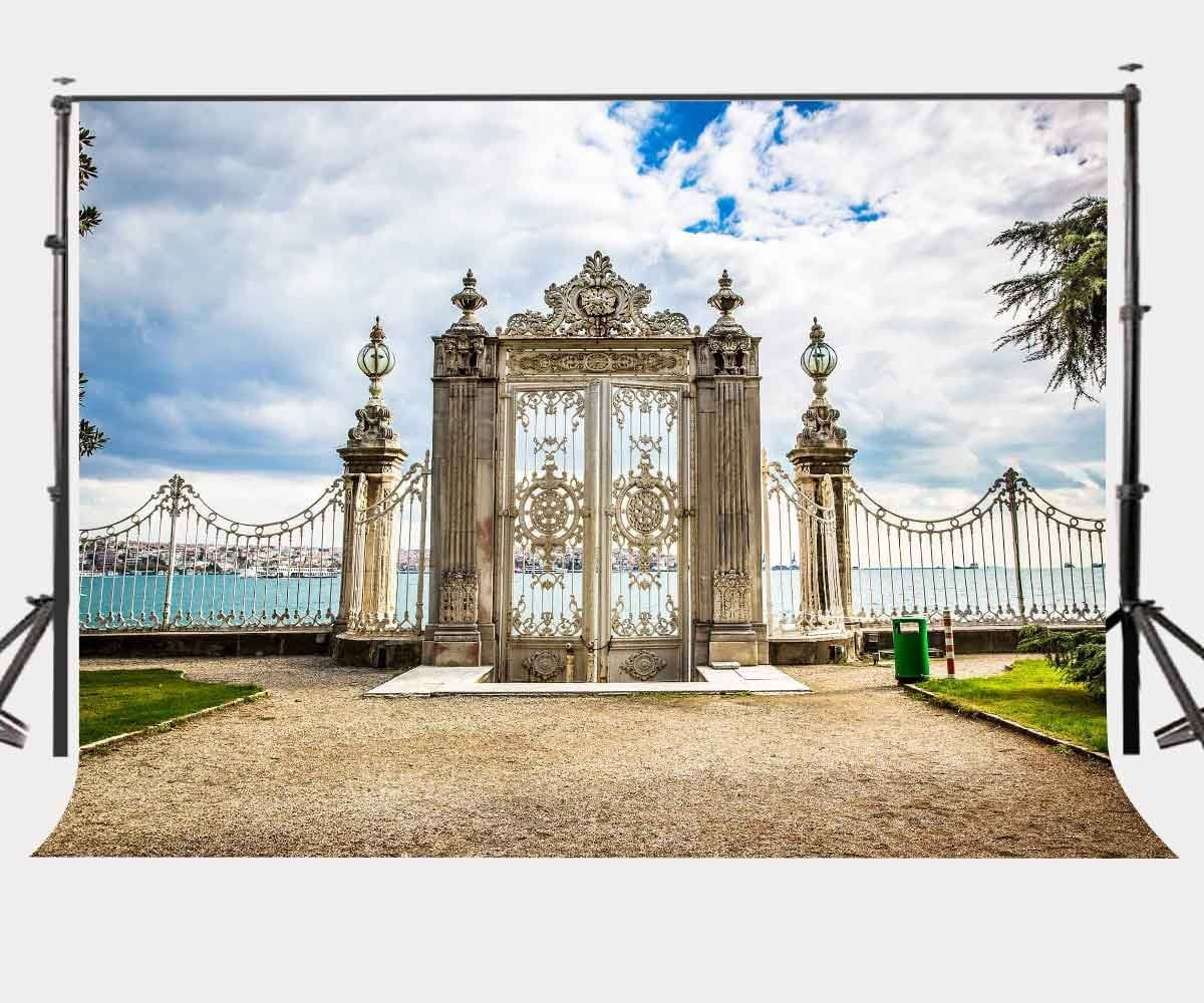 MOHome 7x5ft Beautiful European Style Gate Building Background Blue Sky ...