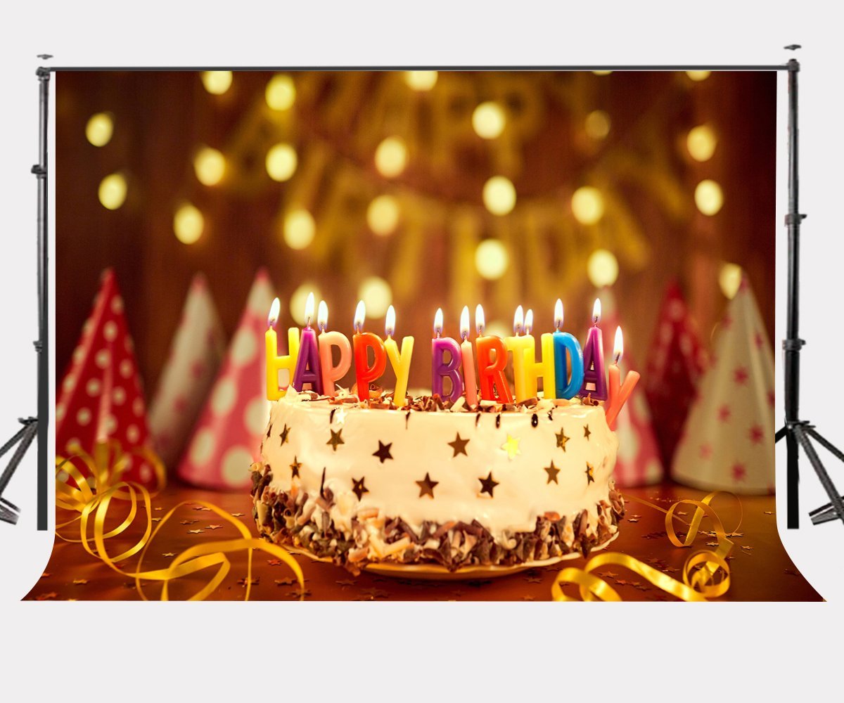 MOHome 7x5ft Birthday Party Backdrop HAPPY BIRTHDAY Cake Glittering ...