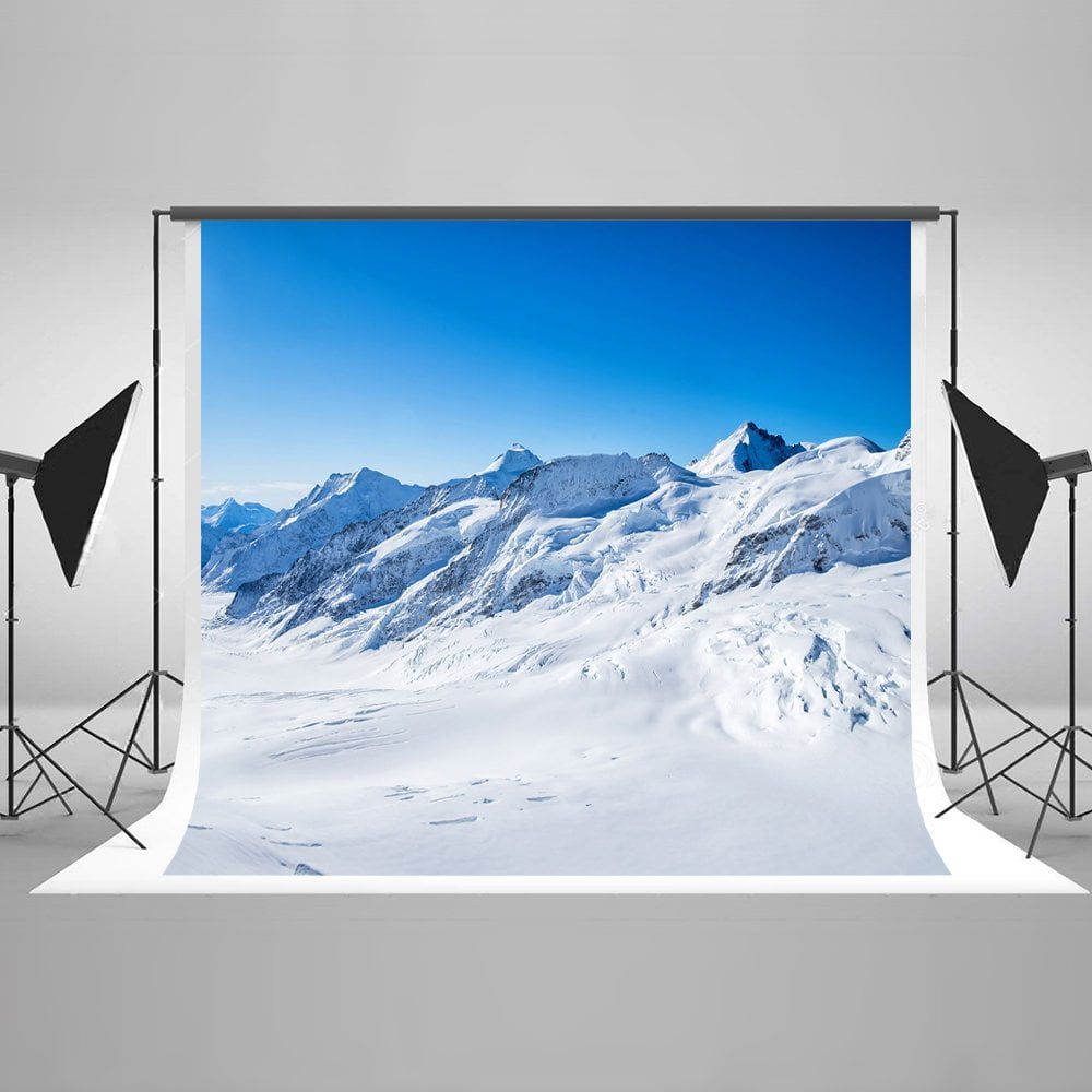 MOHome 7x5ft Blue Sky Beautiful Scenery White Snow Mountain Explorer ...