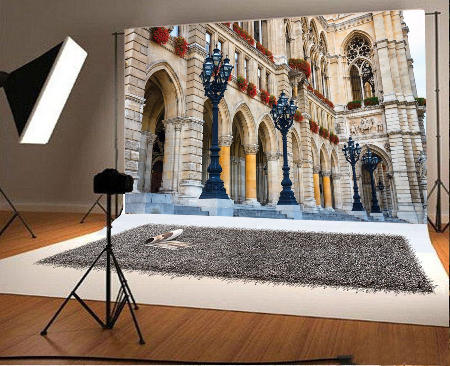 MOHome 7x5ft Castle Backdrop Courtyard of City Hall in Vienna Rathaus ...