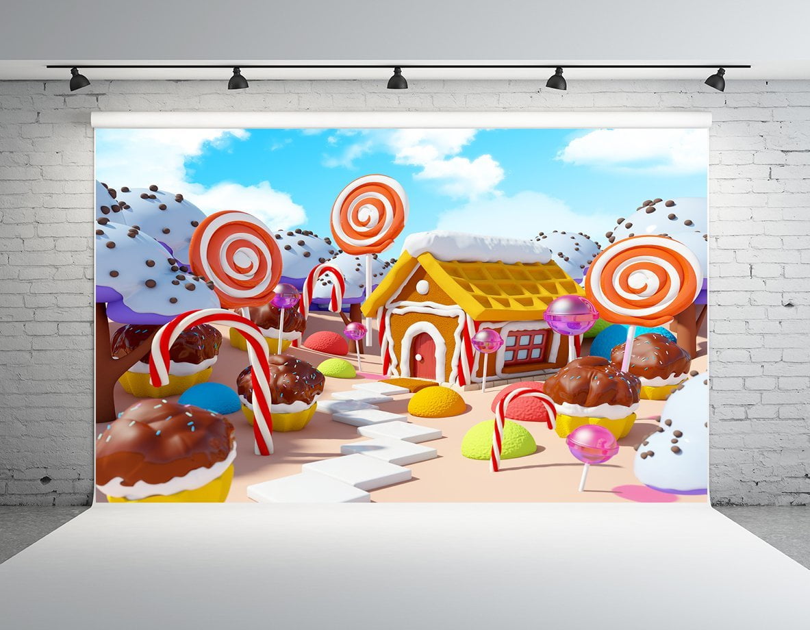 MOHome 7x5ft Children Photography Background Sweet Cartoon House ...