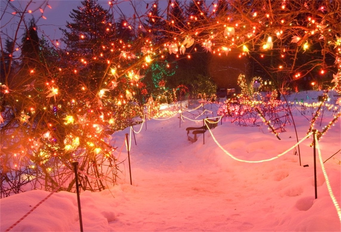 MOHome 7x5ft Christmas Backdrops Snowfield Xmas Decor Lights ...